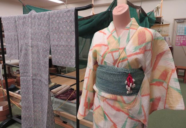 Omi fabric with Refreshing texture of hemp and elegant unique kasuri ...